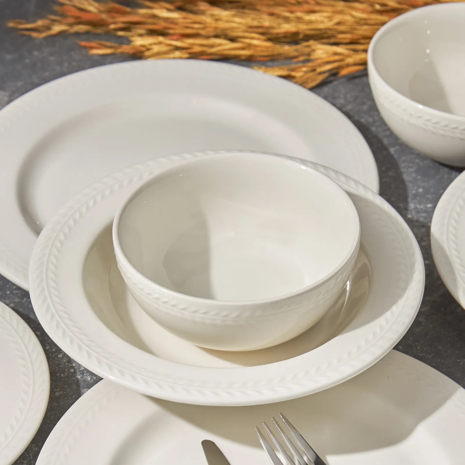 Karaca Başak 24-Piece Porcelain Dinnerware Set For 6 People - Turkey ...